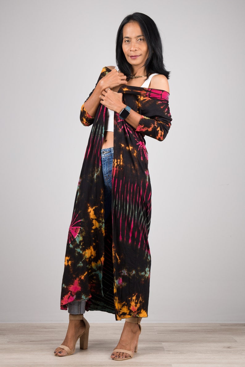 Tie Dye Robe Tie Dye Lounge Wear Cardigan Boho Kimono | Etsy