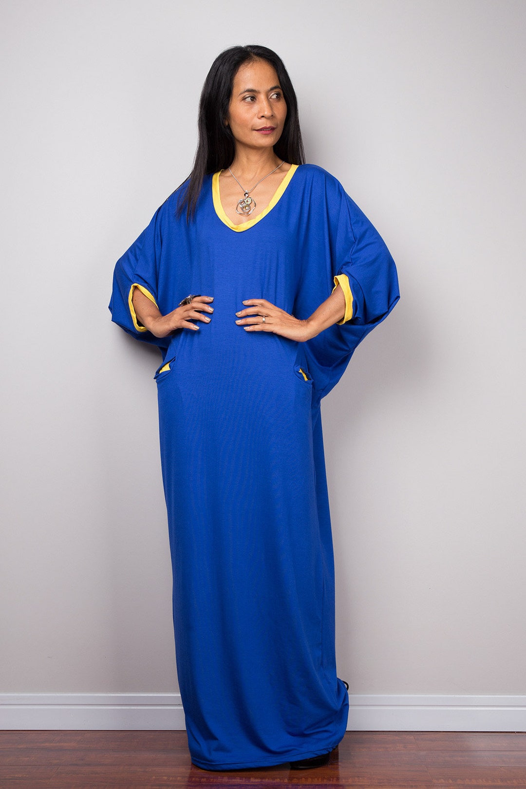 Blue Maxi Dress With Pockets, Handmade Women's Royal Blue Dress ...