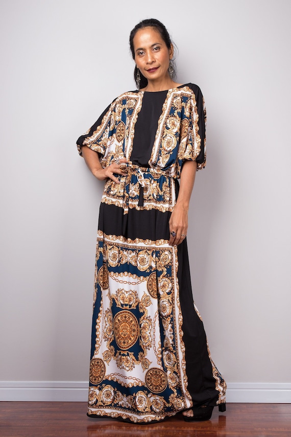 Boho Maxi Dress Bohemian Floor Length Dress Elegant Evening | Etsy