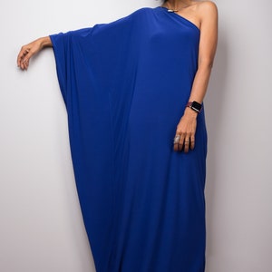 Blue One Shoulder Dress: Royal Blue Kaftan Gown - Etsy