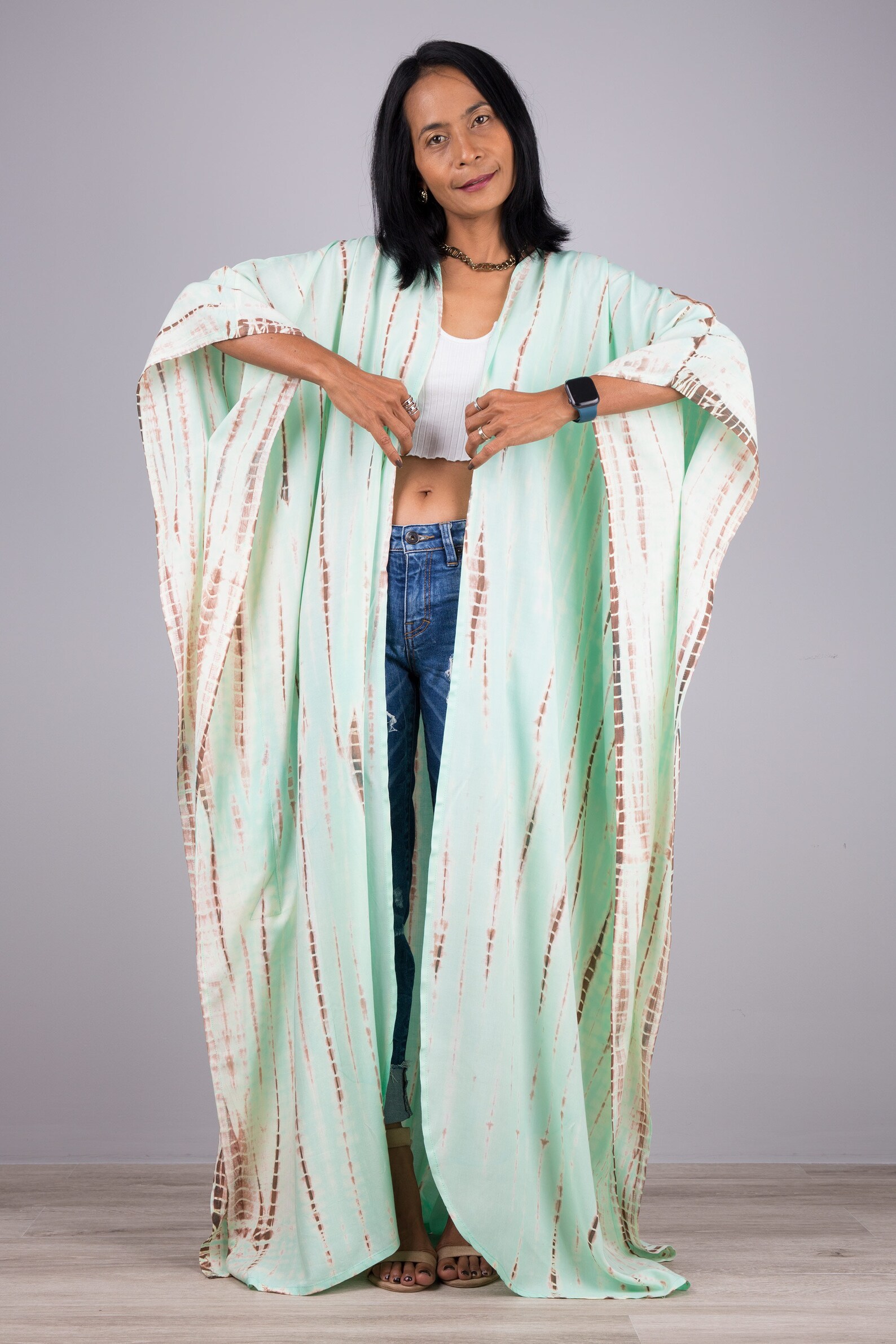 Tie Dye Robe Beach Cover Tie Dye Duster Vest Festival Wear - Etsy