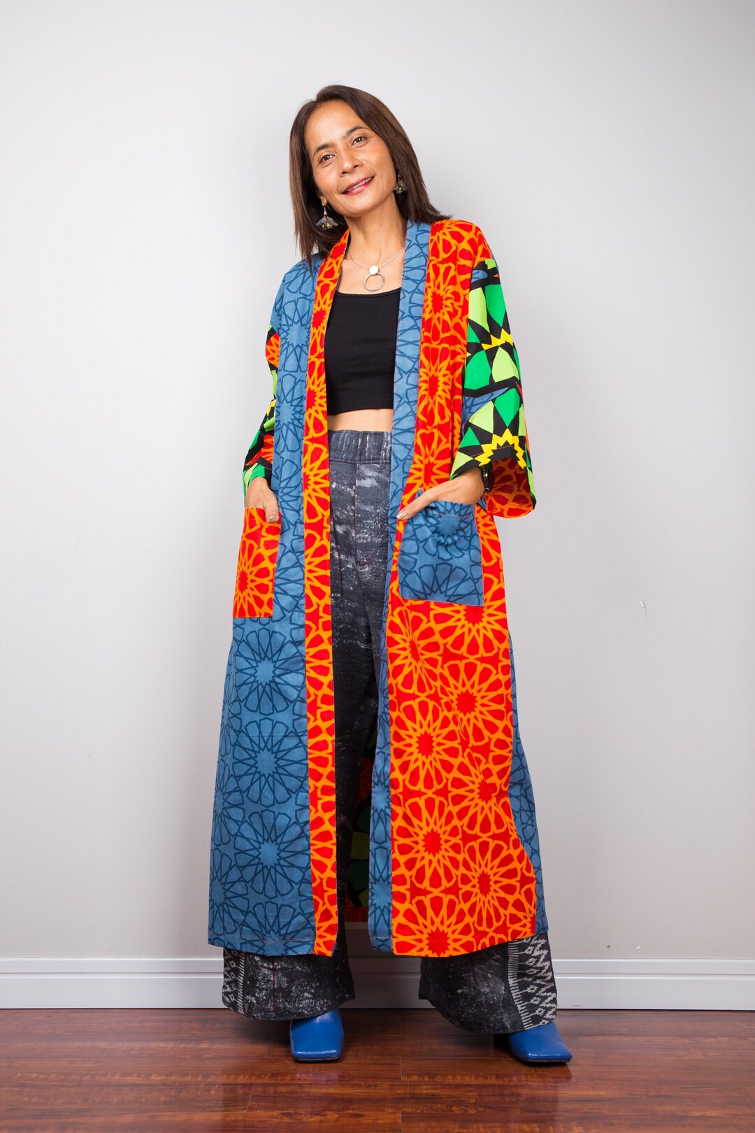 Ankara Kimono Cardigan , Ankara Coat, African Cardigan, Cotton Duster ...