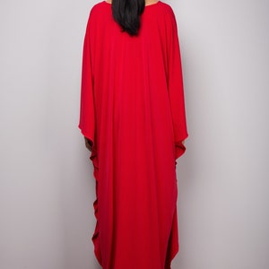 Red Kaftan Dress, Kimono Caftan Dress, Red Dress Women, Red Frock Dress ...
