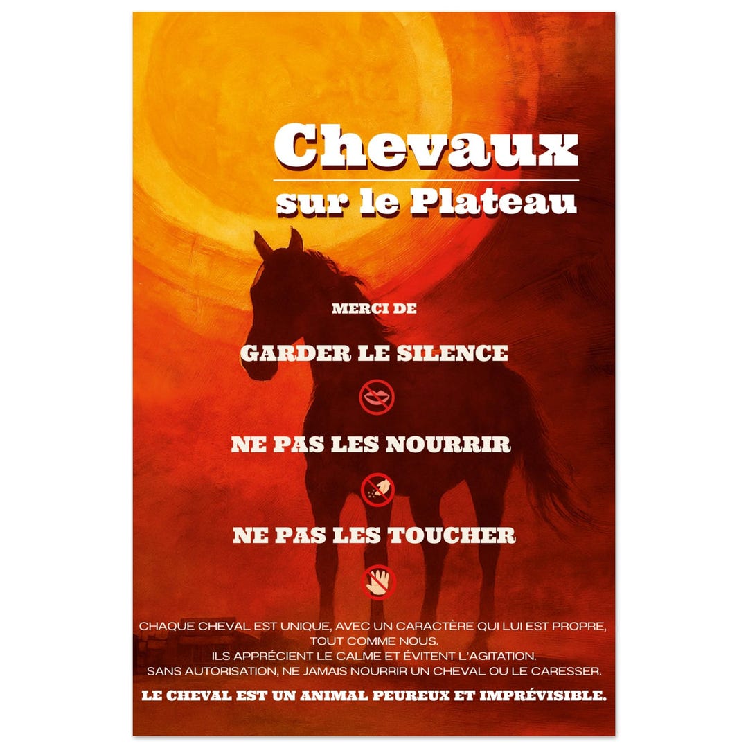 “horses on the Plateau” Outdoor Sign – Animal Safety and Welfare Poster ...