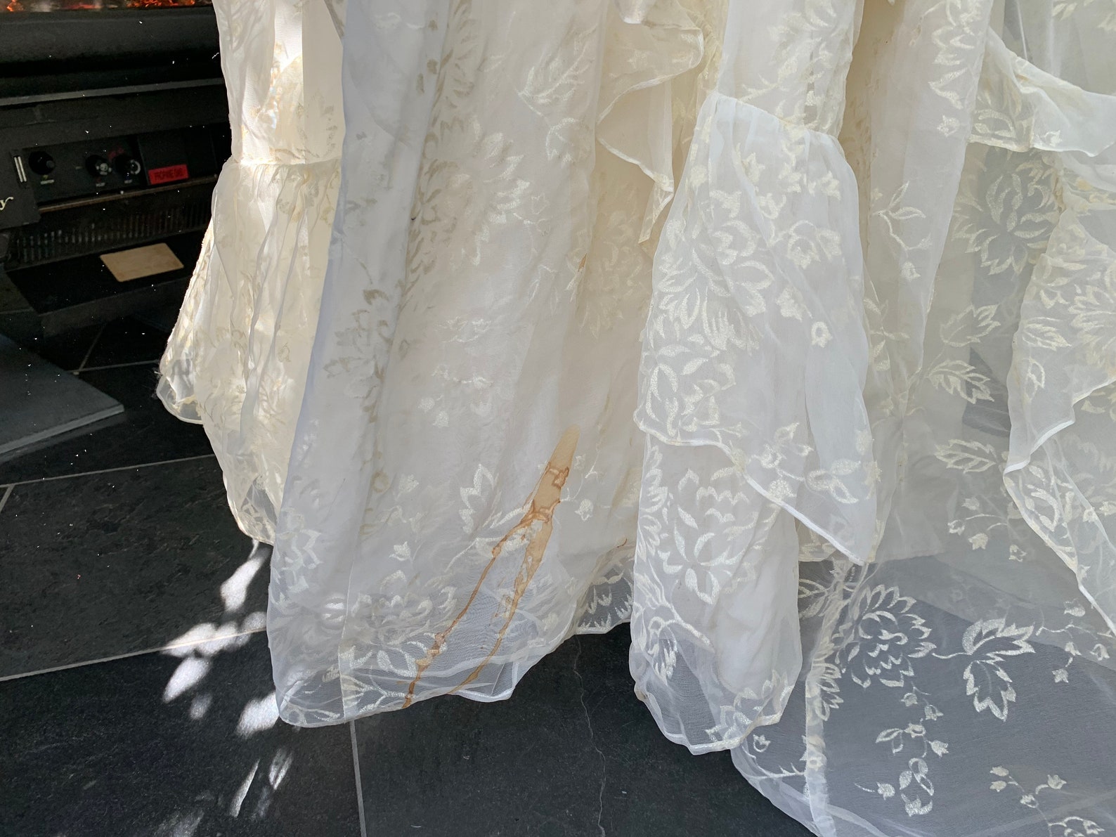 Vintage 1940s Ivory Floral Flocked Organdy Wedding Dress Long - Etsy