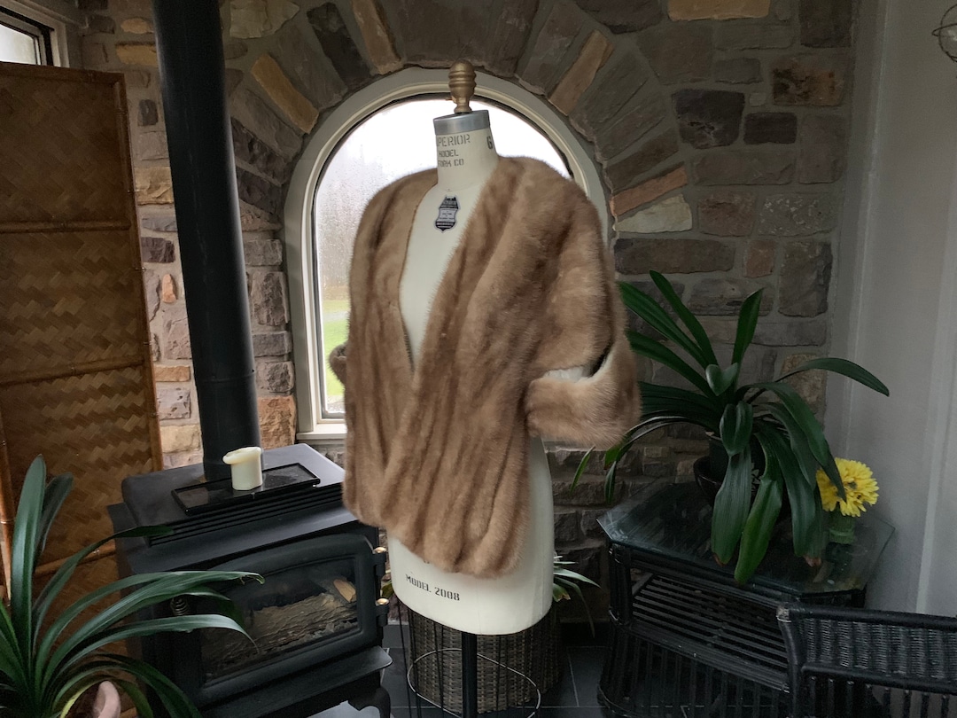 Vintage 1950s Blonde Mink Stole, Vintage Mink Capelet, Fifties Fur ...