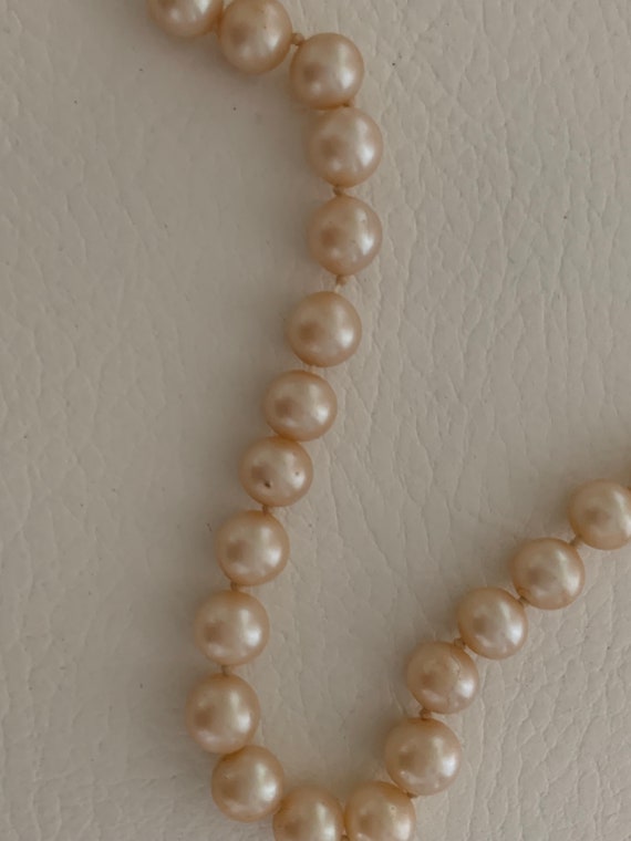 Vintage 1950s Faux Pearl Single Strand Necklace with … - Gem