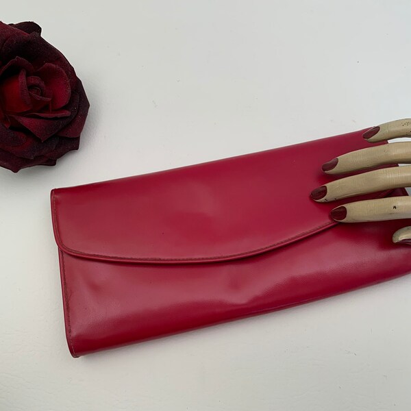 Red Leather Clutch - Etsy