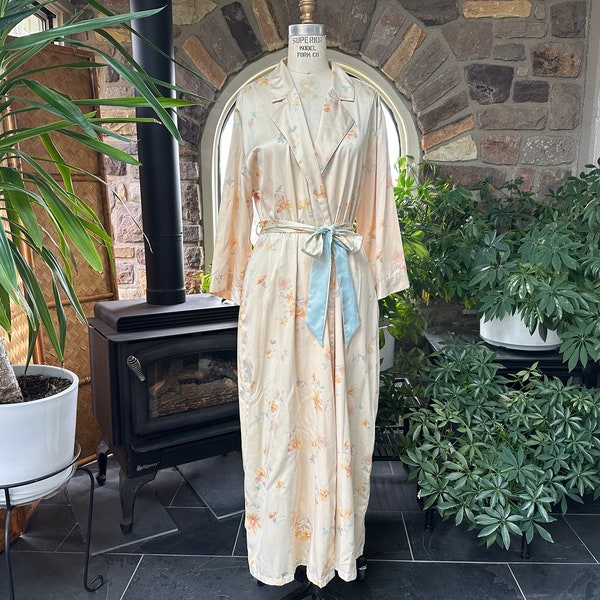 Floral Satin Robe - Etsy