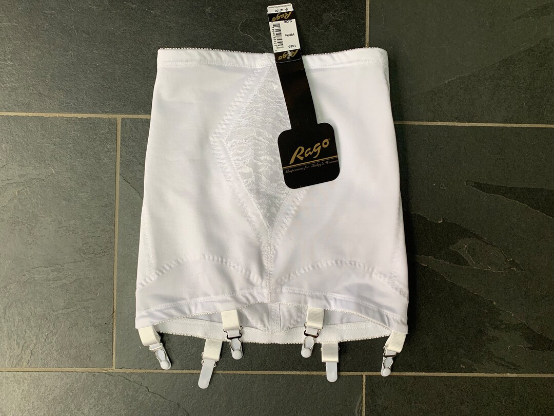Vintage White Crotchless Girdle Foundation With Garters Rago Deadstock ...