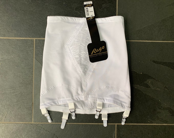 Vintage White Crotchless Girdle Foundation With Garters Rago Deadstock ...