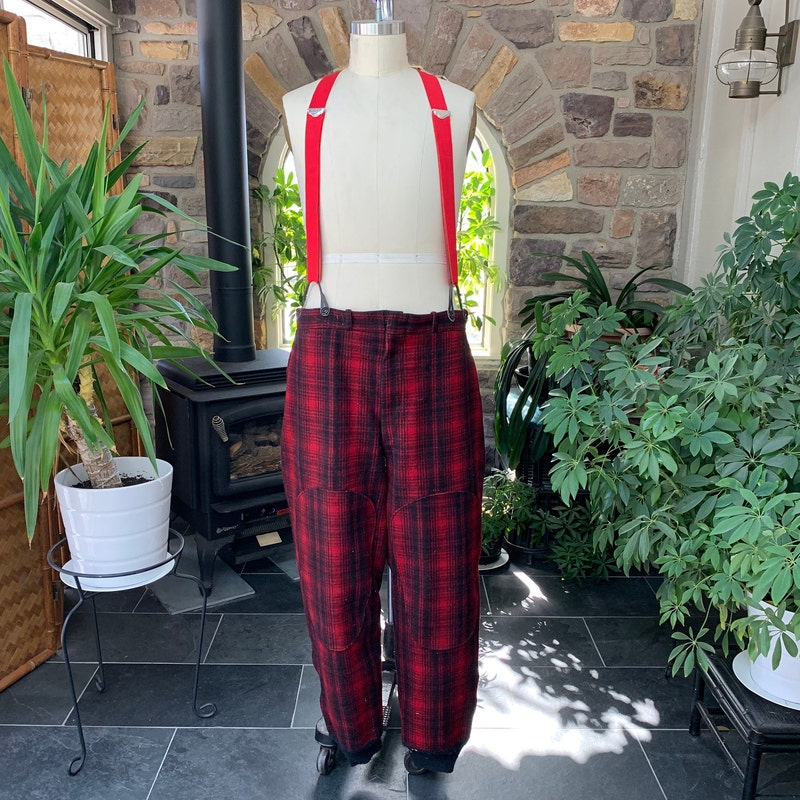 Red and Black Plaid Pants - Etsy