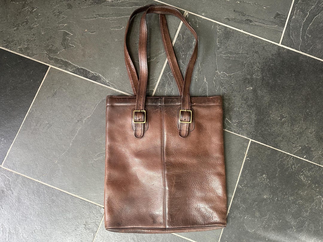 Vintage 1970s Rare COACH Facile Brown Leather Pre Creed Metal Tag ...
