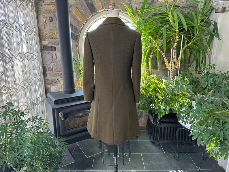 Vintage 1970s Loden Green/brown Wool Double Breasted Fitted Coat Petite ...