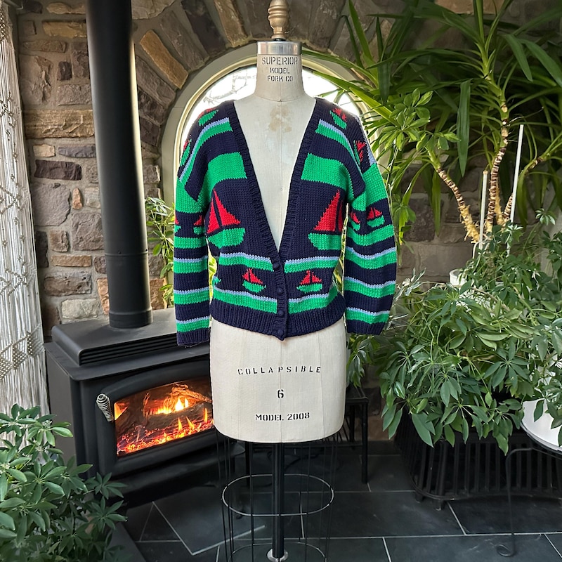 Sailboats Cardigan - Etsy
