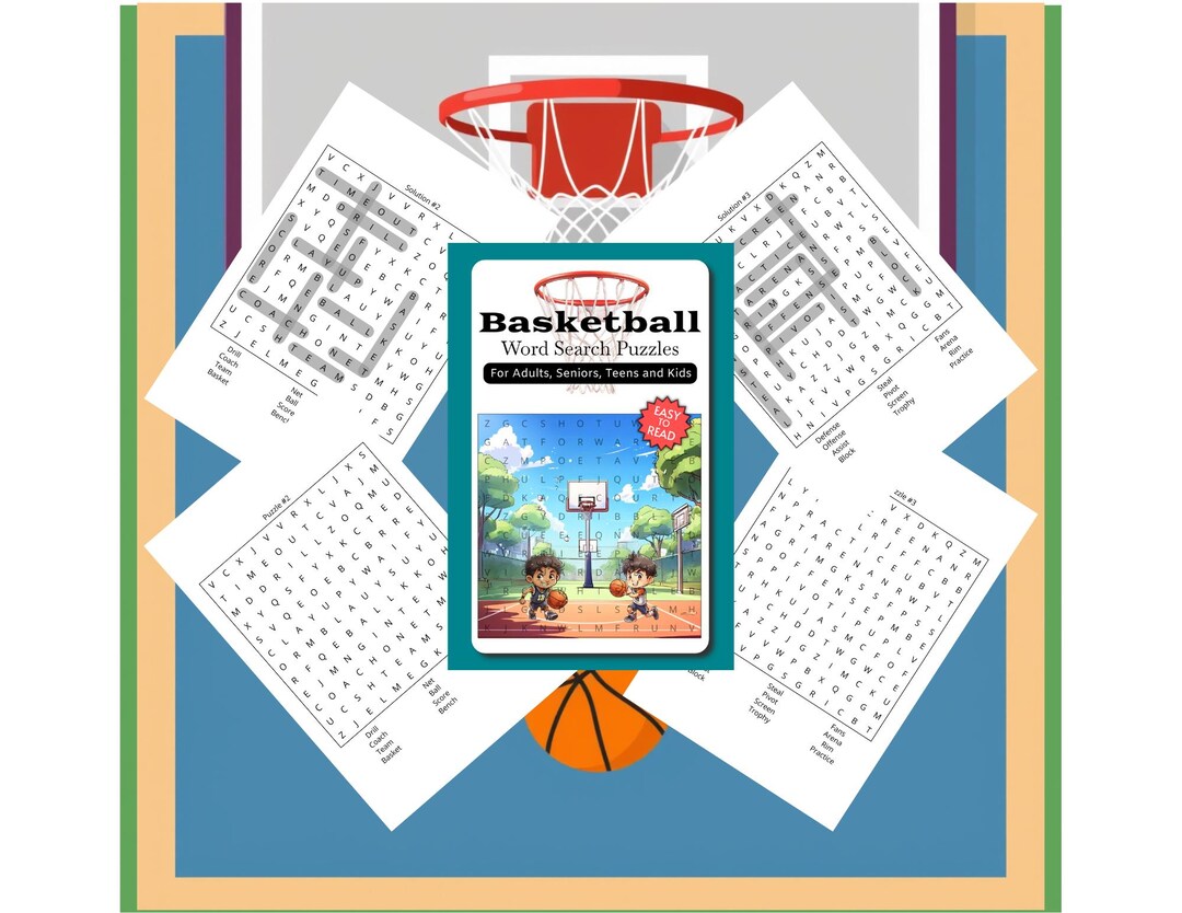 Basketball Puzzle Book: Word Search, Crosswords, Sudoku, Gift for ...