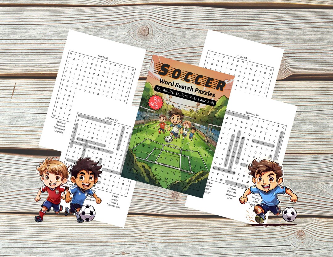 Soccer Word Search Puzzle Book: Fun for All Ages, Gift for Vacations ...