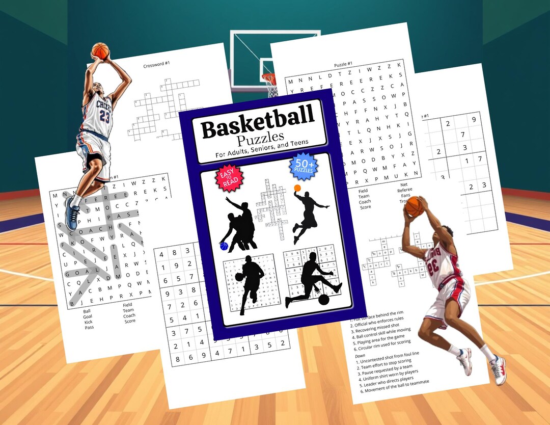 Basketball Puzzle Book: Word Search, Crossword, Sudoku (easy Read) - Etsy