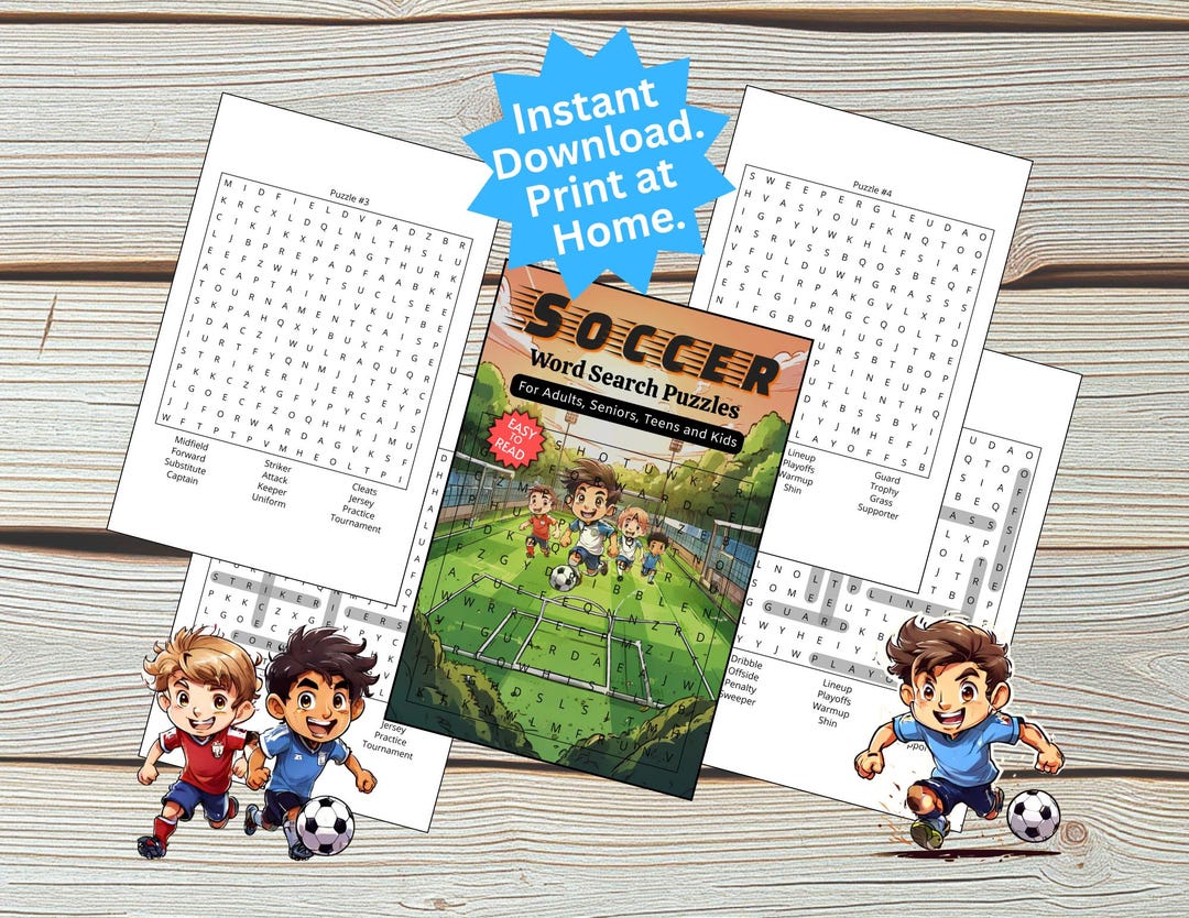 Soccer Word Search Puzzle PDF: Exciting Printable Soccer Activity Games ...