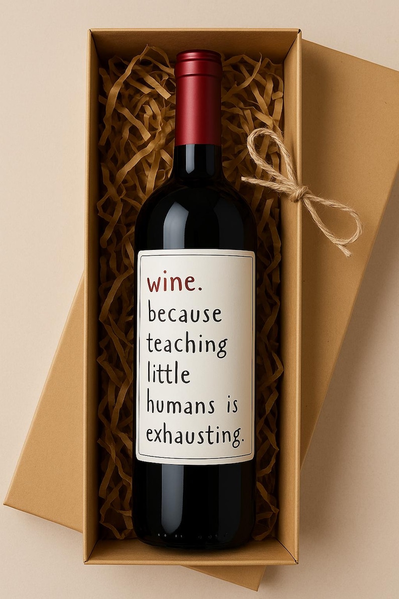 Funny Teacher Wine Label – Printable Gift (digital Download) - Etsy