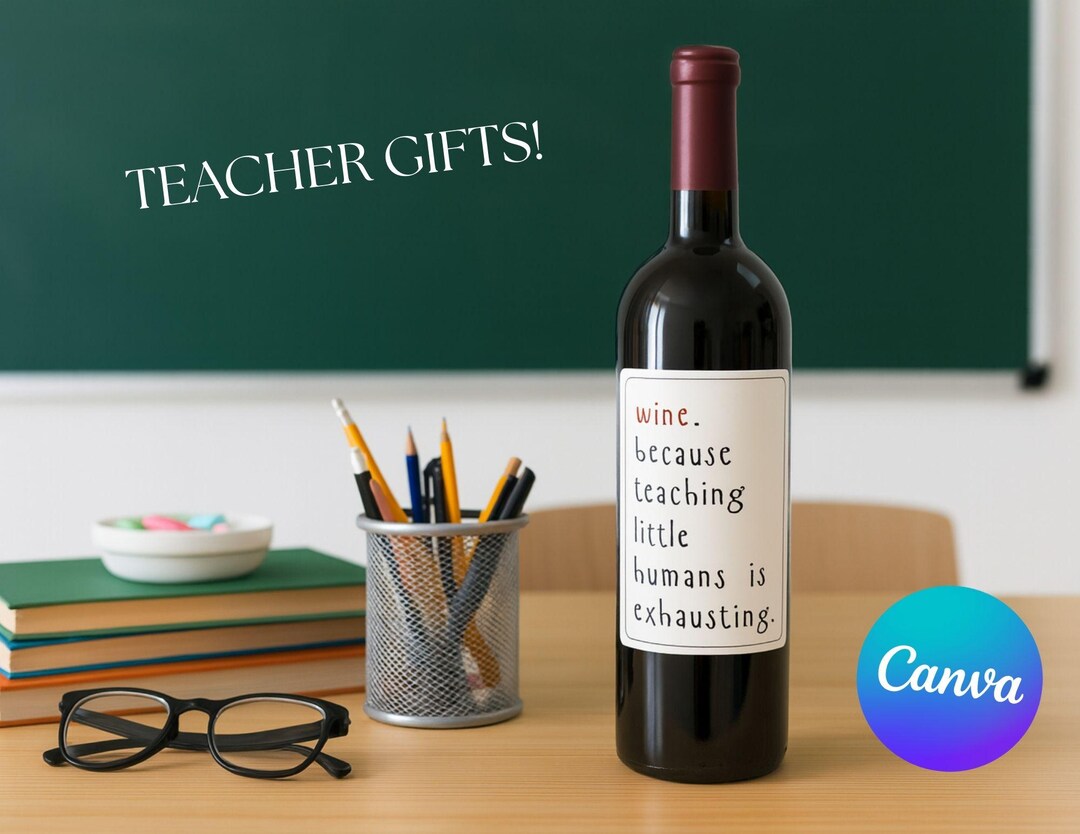 Funny Teacher Wine Label – Printable Gift (digital Download) - Etsy
