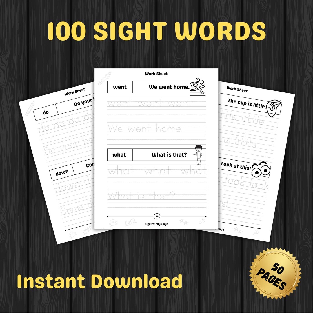 Fry First Hundred Sight Word Workbook | 100 Printable | Kindergarten ...