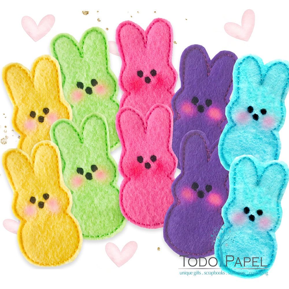 FELTIE Marshmallow Bunny Peep: Spring Easter Crafts Embellishments - Etsy