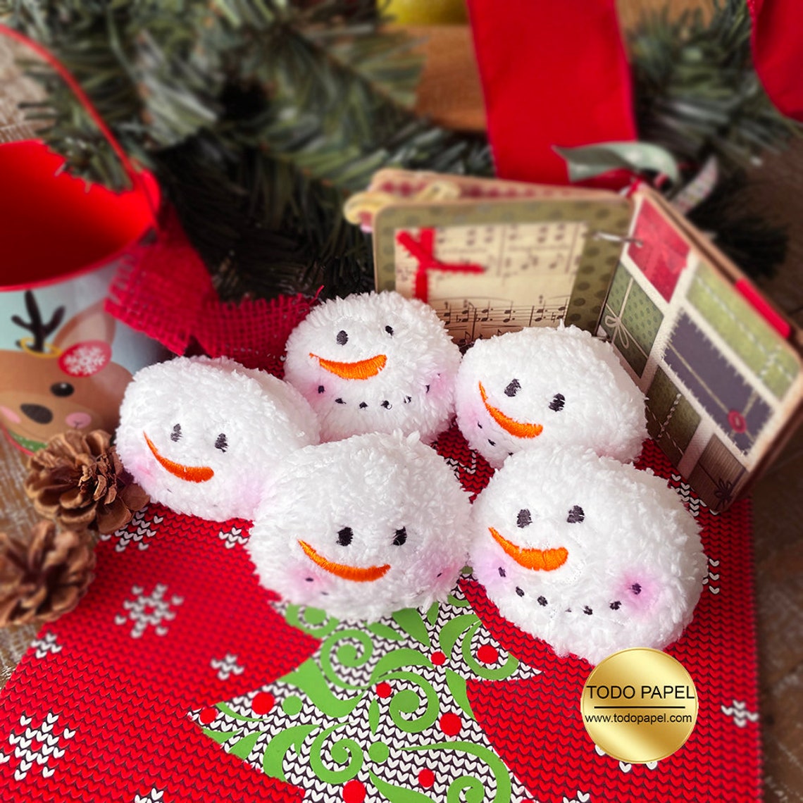 Embroidered Snowball Plushies: Indoor Snow Fight Balls, Set of 5 - Etsy