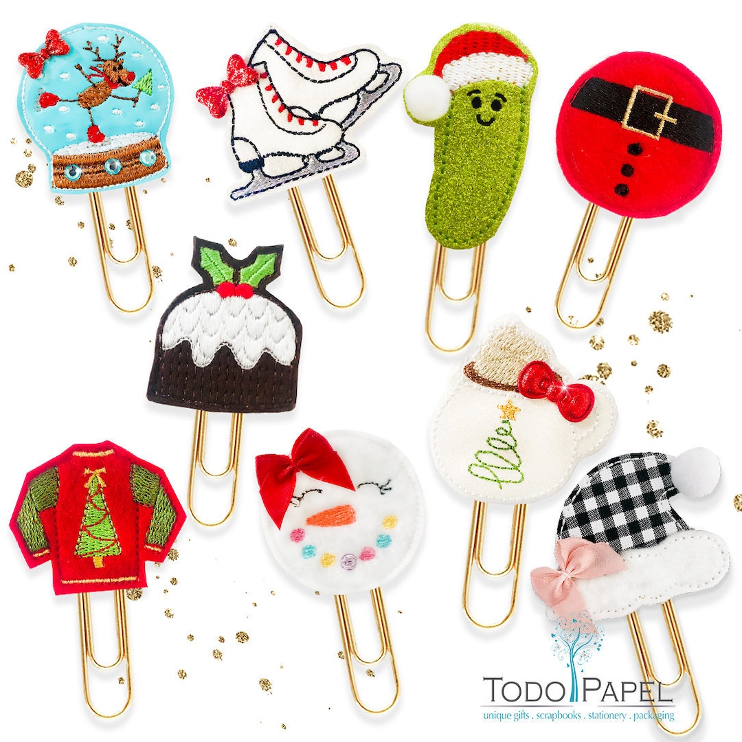 FELTIE Handmade Holiday Planner Paper Clips: Vinyl & Felt Christmas ...