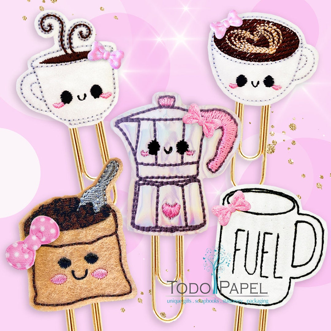 Kawaii Espresso Shot Coffee Paper Clips. Black Coffee. Morning Fuel ...
