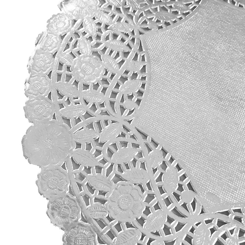 50ct 12 SILVER Foil Lace Doilies Premium Quality | Etsy