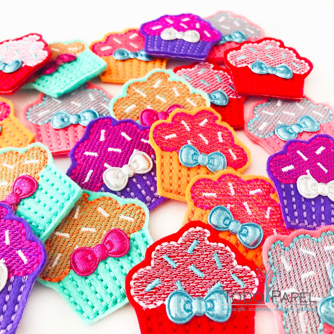 Cupcake With Sprinkles FELTIES in 5 Colors. Embellishment for Crafts ...