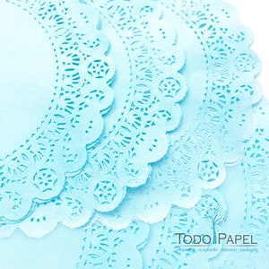 SKY BLUE Color Paper Lace Doilies - Choose From 4", 6",8",10", 12", 14 ...