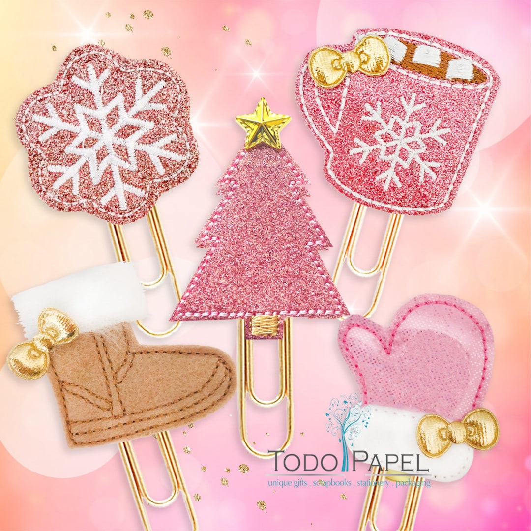 FELTIE Christmas Planner Paper Clips: Handmade Felt & Vinyl Holiday ...