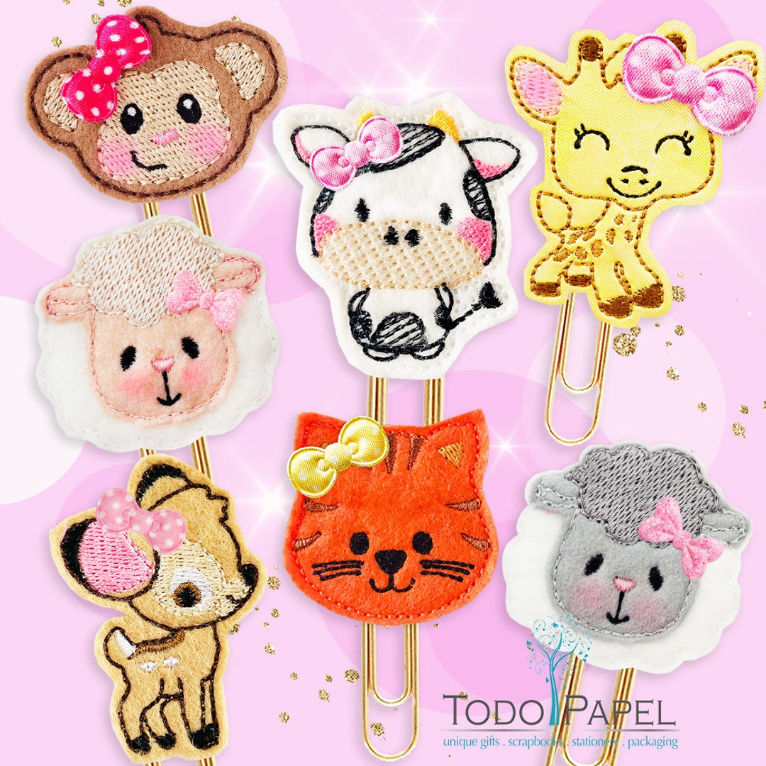 FELTIE Baby Animal Paper Clips: Embroidered Farm & Jungle Planner ...