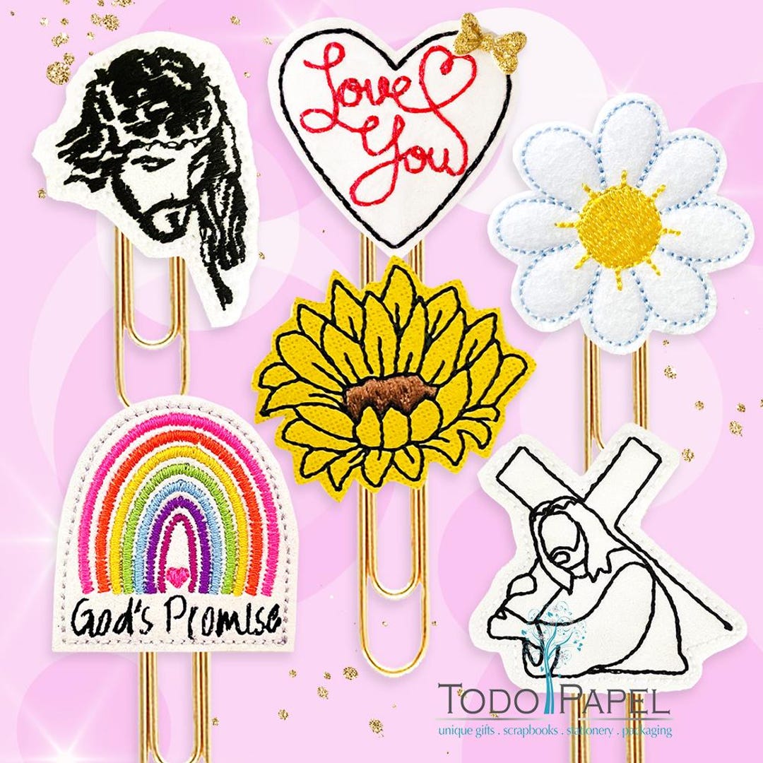 FELTIE Embroidered Planner Clip: Easter Spring Bookmarks, Jesus, God's ...
