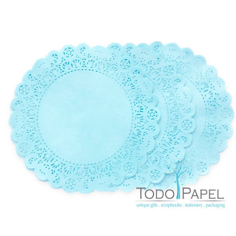 SKY BLUE Color Paper Lace Doilies Choose From 4 - Etsy