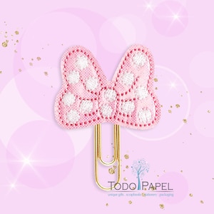 Girly Pink Mouse Planner Paper Clips, Magnets or Brooch. 6 Cute Designs ...
