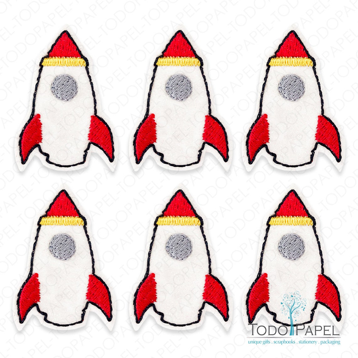 Glitter Vinyl & Felt Vibrant Space Rocket Ship Felties. 3 6 | Etsy