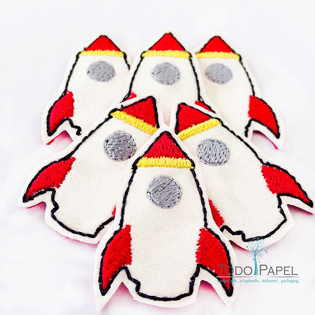 Glitter Vinyl & Felt Vibrant Space Rocket Ship Felties. 3 6 - Etsy