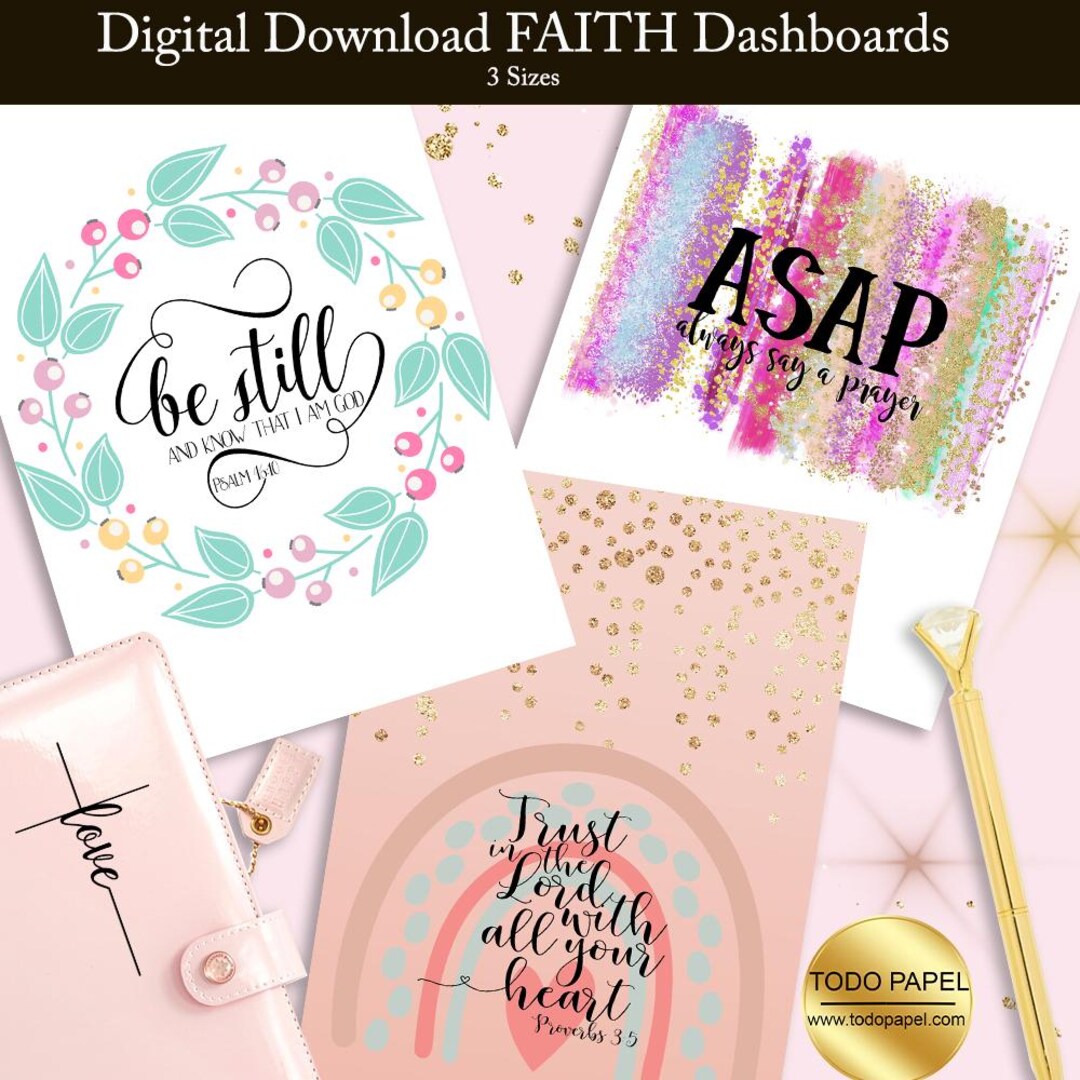 3 Faith Digital Planner Dashboards for Instant Download. Psalms,provers ...