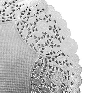 50ct - 12" SILVER Foil Lace Doilies - Premium Quality Sturdy Silver ...