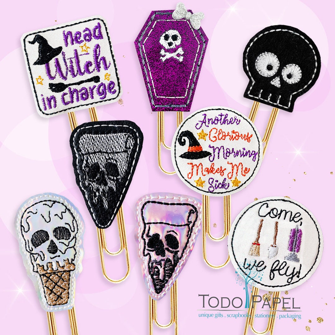 FELTIE Skulls and Witches Paper Clips, Spooky Planner Accessories - Etsy