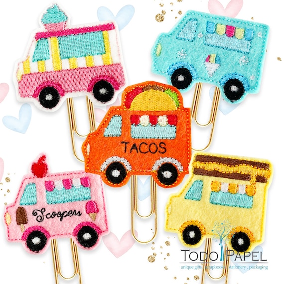 Food Truck Felt Paper Clips. Tacos Cupcakes Ice Cones Ice - Etsy