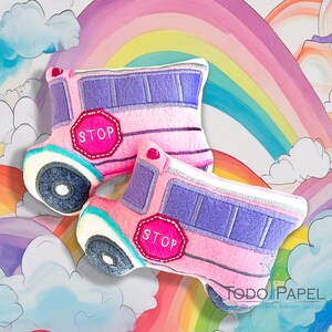 Cute School Bus Mini Plushies. Back to School Mini Pillow Stuffy, Felt ...