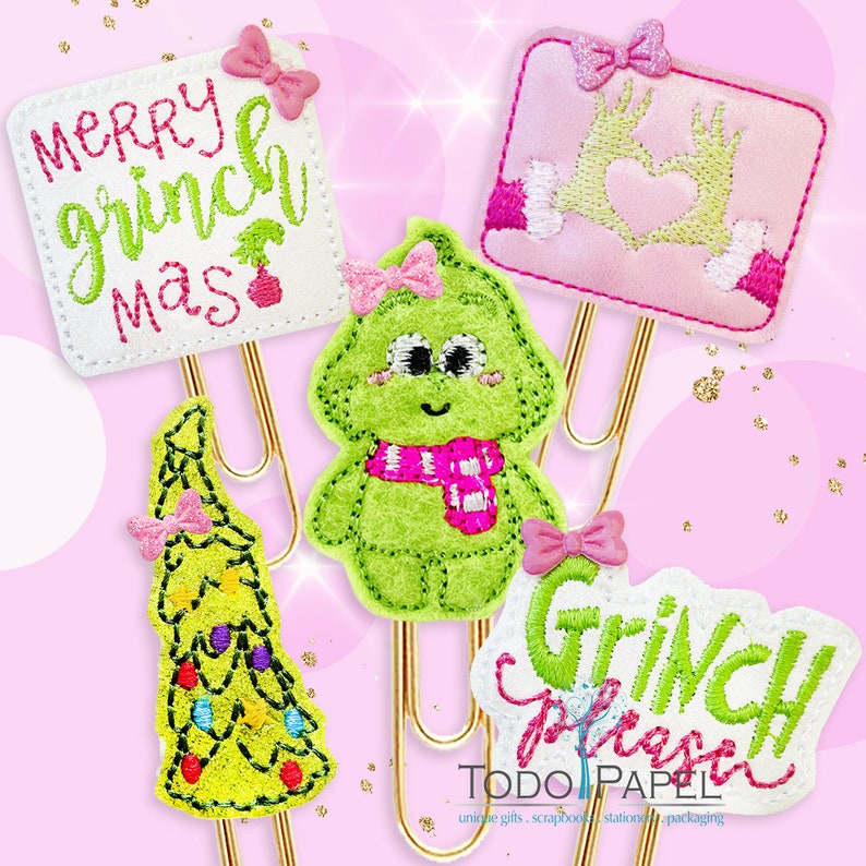 FELTIE Baby Grinch Christmas Paper Clips: Holiday Planner Accessories 5 ...