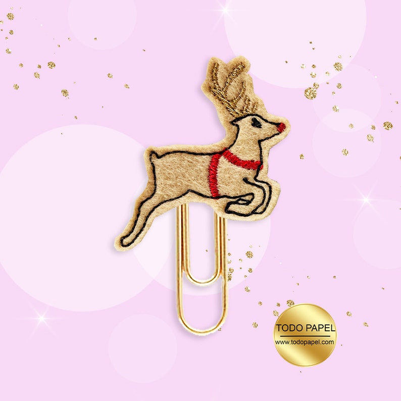 FELTIE Christmas Holiday Paper Clip Set: Handmade Felt Planner Clips - Etsy