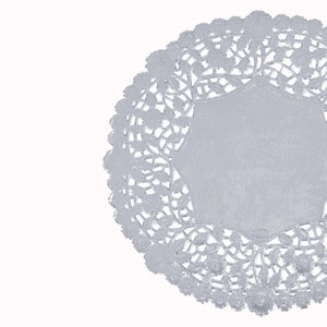 50ct - 12" SILVER Foil Lace Doilies - Premium Quality Sturdy Silver ...