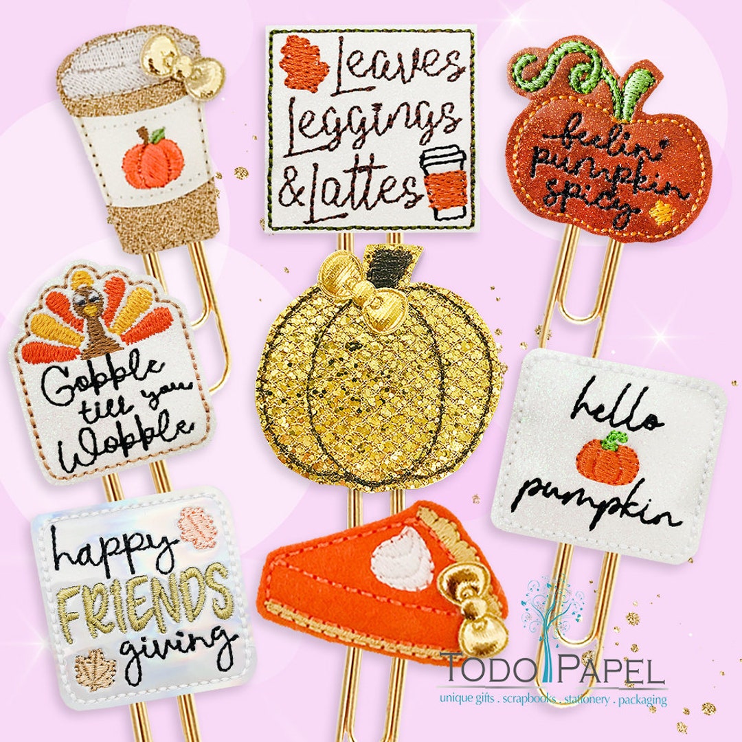 FELTIE Autumn Paper Clips: Pumpkin Spice, Leaves, Lattes. Planner ...
