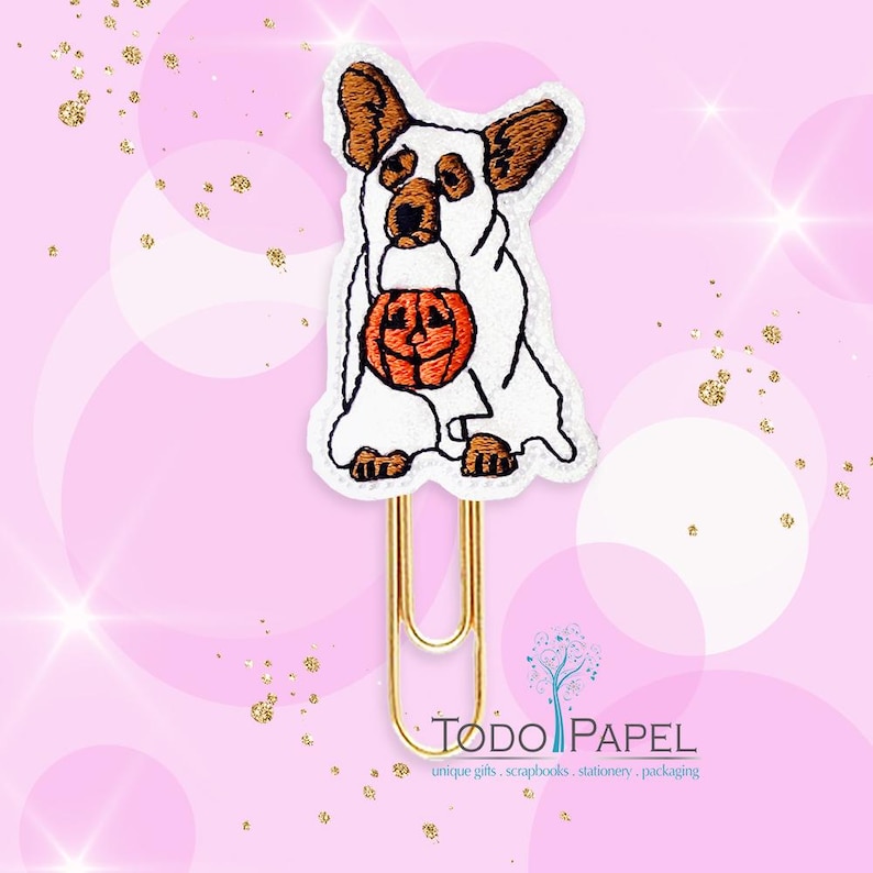 FELTIE Embroidered Ghost Paper Clip or Magnet: Halloween Planner ...